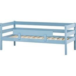 Hoppekids Einzelbett ECO Comfort (Set), mit Rollrost in 8 Farben, wahlweise mit Matratze und Absturzsicherung, blau