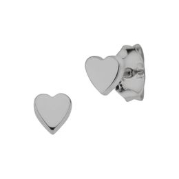 CAI CAÏ Paar Ohrstecker 925/- Sterling Silber rhodiniert Herz, weiß