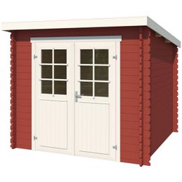 Lasita Maja Gartenhaus Indi 175, BxT: 250x213 cm, Blochbohlenhaus 28mm, Fundamentmass 2300x1750, Schwedenrot, rot