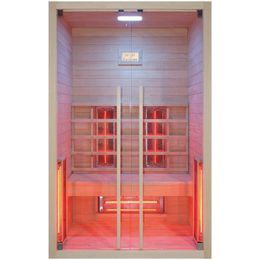 RORO Sauna & Spa Infrarotkabine ABN H102, BxTxH: 120 x 90,4 x 190 cm, 45 mm, Fronteinstieg, inkl Fußboden und Steuergerät, beige