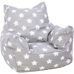 KNORRTOYS® Sitzsack Grey White Stars, für Kinder; Made in Europe, grau