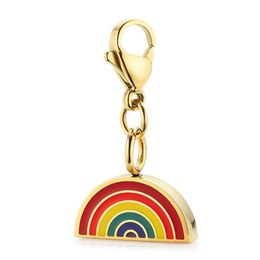 Kangaroos Charm-Einhänger Schmuck Geschenk, Anhänger Charms Regenbogen, Exklusiv bei uns, gelb|goldfarben