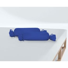 Nackenrollenbezug Michi, Biberna (2 Stück), Jersey (1 Pack mit 2 Stück), dichte, feinfädige Single-Qualität, blau