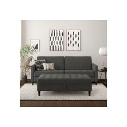 Dorel Home 3-Sitzer Presley, Sofa mit Bett-Funktion und verstellbarer Rückenlehne, grau