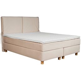 Home Affaire Boxspringbett Nele, inkl. Topper im schlichtem Design, beige