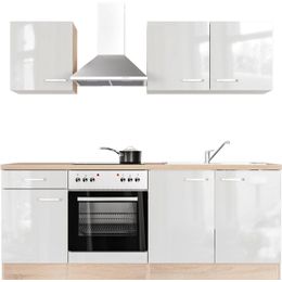Flex-Well Küche Florenz, wahlw. mit E-Geräten, Breite 210 cm, viele Farbvarianten erhältlich, weiß