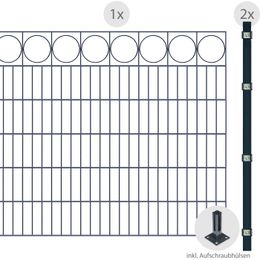 Arvotec Zaun ESSENTIAL 120 zum Aufschrauben "Ring", (Set, Dekormattenzaun), Zaunhöhe 120 cm, Zaunlänge 2 - 60 m, grau