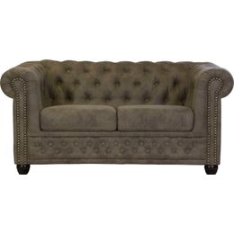 Home Affaire Chesterfield-Sofa Rysum, Chesterfield-Optik, in 2 Bezugsqualitäten, braun