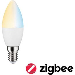 Paulmann LED-Leuchtmittel Smart Home Zigbee Kerze 5 W Matt E14 2.700 - 6.500K, E14, 1 St., Warmweiß, Tunable White, weiß