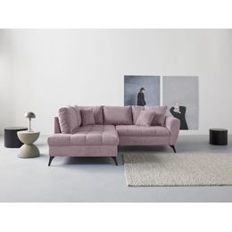 Inosign Ecksofa Lörby L-Form, Belastbarkeit bis 140kg pro Sitzplatz, auch mit Aqua clean-Bezug, rosa