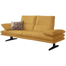 W.Schillig 2,5-Sitzer broadway, Sitztiefenverstellung, Kopfteil- & Seitenteilverstellung, Breite 216cm, gelb