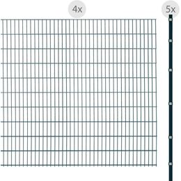 Arvotec Doppelstabmattenzaun ESSENTIAL 203 zum Einbetonieren, (Set), Zaunhöhe 203 cm, Zaunlänge 2 - 60 m, grau