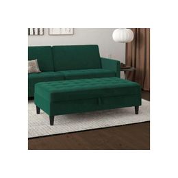 Dorel Home Stauraumhocker Presley, Polsterhocker mit Stauraum, frei im Raum stellbar, Sitzhöhe 43 cm, grün