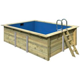 Karibu Rechteckpool Holzpool Roma, BxLxH: 353x400x124 cm, kesseldruckimprägniert, braun