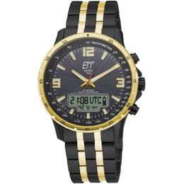 ETT Funkchronograph Arctica, EGS-11567-21M, Armbanduhr, Herrenuhr, Stoppfunktion, Datum, Solar, schwarz