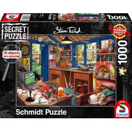 Schmidt Spiele Puzzle Secret Puzzle, Vaters Werkstatt, 1000 Puzzleteile, Made in Europe, bunt