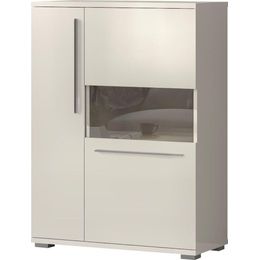 Places of Style Vitrine Piano UV lackiert, Soft-Close Funktion, beige|grau