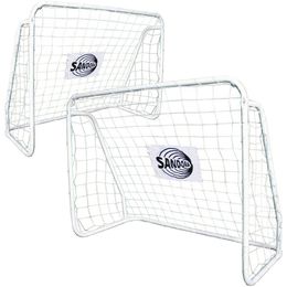 SANDORA Fußballtor Sandora (Set, 2 St), 124x96x61cm mit weißem Netz, weiß