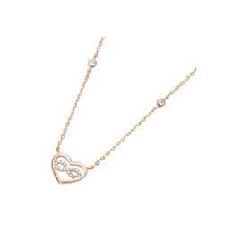 Smart Jewel Collier Herz mit Infinity - Zeichen, Zirkonia Steine, Silber 925, rosa