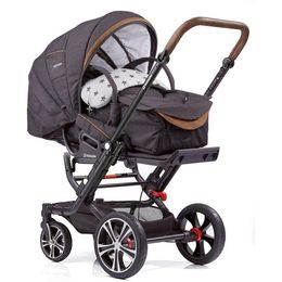 Gesslein Kombi-Kinderwagen F6 Air+ mit Tragetasche C1 Lift, Anthrazit/Stern grau meliert, Design & Handarbeit aus Deutschland; zum Teil aus recyceltem Material, grau|schwarz