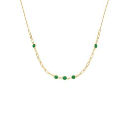 Firetti Kette ohne Anhänger Schmuck Geschenk Silber 925 Halsschmuck Halskette Gliederkette, mit Zirkonia (synth), gelb|goldfarben|grün
