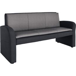 exxpo - sofa fashion Hockerbank, mit Rückenlehne, grau|schwarz