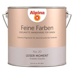 Alpina Wand- und Deckenfarbe Feine Farben No. 20 Leiser Moment, Graziles Graulila, edelmatt, 2,5 Liter, lila