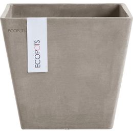 Ecopots Blumentopf ROTTERDAM Taupe, BxTxH: 20x20x17,5 cm, grau