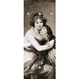 queence Garderobenleiste Mutter und Kind, mit 6 Haken, 50 x 120 cm, grau