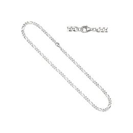 Jobo Silberkette, Figarokette 925 Silber diamantiert 60 cm, silberfarben