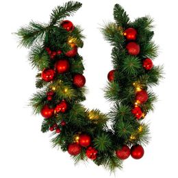 Näve näve LED-Lichterkette LED-Weihnachtslichterkette mit Dekoration, Weihnachtsdeko, AA Batterie, Timerfunktion (6on/18off), mit Ein-/Ausschalter, rot/grün, grün|rot