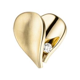 Jobo Herzanhänger Anhänger Herz, 585 Gold mit 1 Diamant, gelb|goldfarben