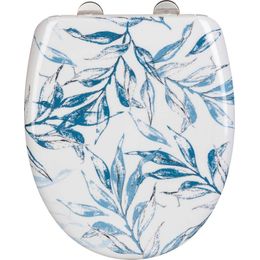 Wenko WC-Sitz Catala, aus antibakteriellem Duroplast, blau|silberfarben|weiß