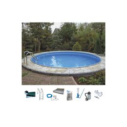 Konifera Rundpool Bahamas II (Set), ØxH: 400x120 cm, für den Volleinbau, blau|weiß