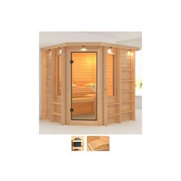 Karibu Sauna Corvina, BxTxH: 224 x 210 x 206 cm, 40 mm, (Set) ohne Ofen, beige
