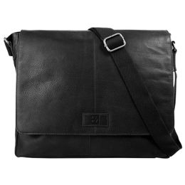 Bodenschatz Messenger Bag, echt Leder, schwarz