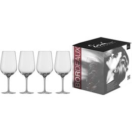 Eisch Rotweinglas Vinezza, Kristallglas, (Bordeauxglas), Bleifrei, 655 ml, 4-teilig, weiß