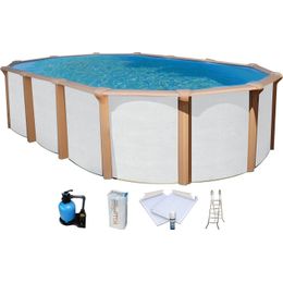 KWAD Schwimmbecken Supreme all in Premium Folie (Set, 7-tlg), 7-tlg., BxLxH: 370x610x132cm, sand, inkl. Bodenisolationsset, beige