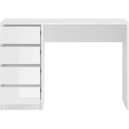 Welltime Schreibtisch Pisa, Breite 110 cm, Tisch Schminktisch Badschrank Desktop, weiß