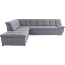 DOMO collection Ecksofa Lagoa, wahlweise mit Bettfunktion, frei im Raum stellbar, große Farbvielfalt, grau