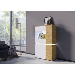 Inosign Vitrine Luci Höhe 146 cm, braun|weiß