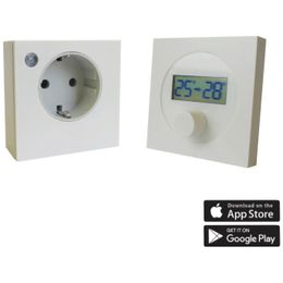 XIMAX Raumthermostat Funk-Thermostat, Steckdosen-Set, elektronisch, (2-St., bestehend aus Funk-Thermostat und Steckdosenempfänger), zur Steuerung von Infrarotheizungen, Weiß, weiß