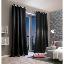 Vorhang DARIA, Home Basics, Ösen (1 St), verdunkelnd, HxB: 245x135, schwarz