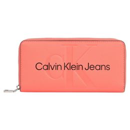 Calvin Klein Jeans Geldbörse SCULPTED ZIP AROUND MONO, mit großflächigem Markenlogo vorne, rosa