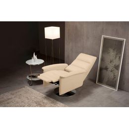 Egoitaliano Sessel Kelly, drehbar, manuelle Relaxfunktion mit Push-Back-Mechanismus, beige