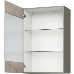 Kochstation Glashängeschrank KS-Trea OG60-90 inklusive zwei Glaseinlegeböden, Breite 60 cm, Höhe 90 cm, grau