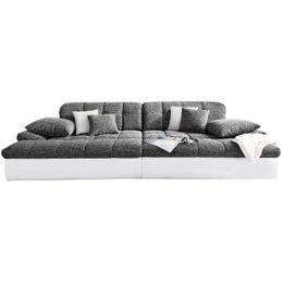 Mr. Couch Big-Sofa Biarritz, wahlweise mit Kaltschaum (140kg Belastung/Sitz) und RGB-Beleuchtung, grau|weiß