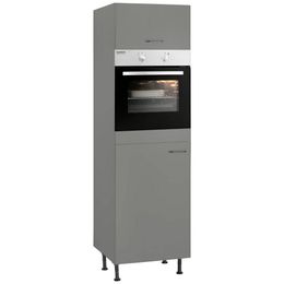 Optifit Backofen/Kühlumbauschrank Elga mit Soft-Close-Funktion, höhenverstellbaren Füßen, Breite 60 cm, grau