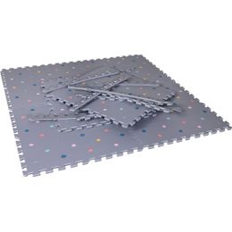 KNORRTOYS® Puzzle Softteppich Matte, grau bunt, 18 Puzzleteile, Puzzlematte, Bodenpuzzle, bunt|grau