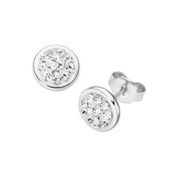 Firetti Paar Ohrstecker Schmuck Geschenk Silber 925 Ohrschmuck, mit Kristallstein, silberfarben|weiß